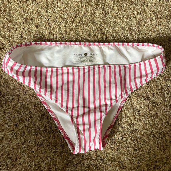 Shade & Shore | Swim | Shade Shore Pink And White Striped Swim Bottom ...